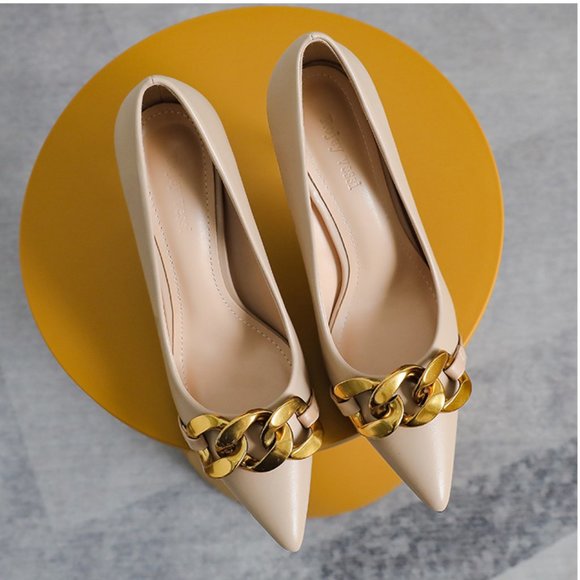 Shoes | Fine Heel Metal Buckle Sharp Headed Shallow Mouth Banquet Ms ...